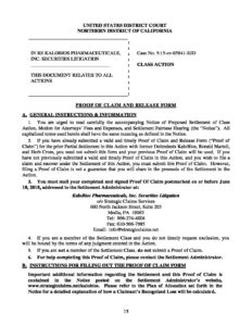 KaloBios II Final Claim Form v.2 | Strategic Claims Services